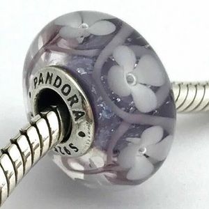 Pandora | Jewelry | Pandora Purple Field Of Flowers Murano Glass Bead ...